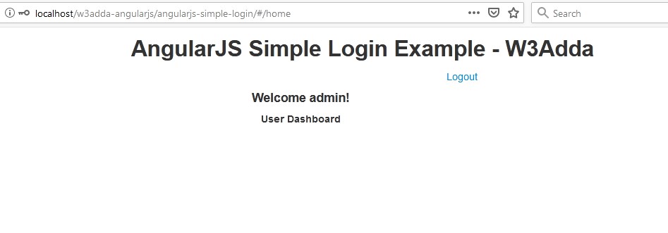 Simple User Login Example In Angularjs W3schools Tutorialspoint W3adda