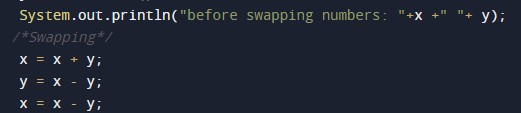 Java Program To Swapping Two Numbers Without Using A Temporary Variable W3adda