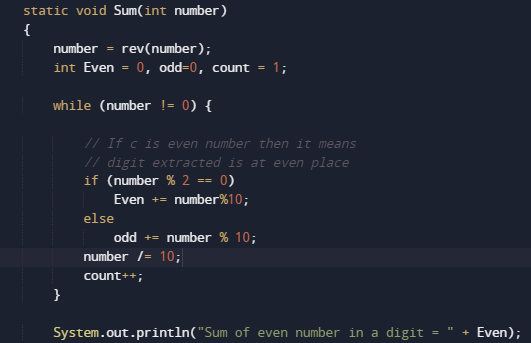 Java Program To Find Sum Of Even Digits In A Number W3schools Tutorialspoint W3adda