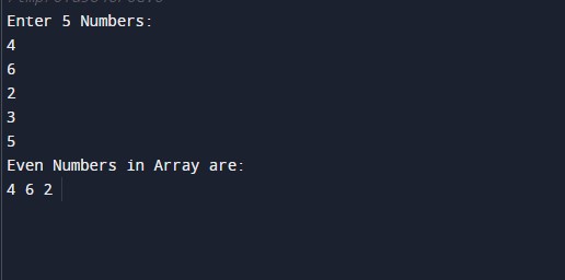 C Program To Print Even Numbers In An Array W3schools Tutorialspoint W3adda