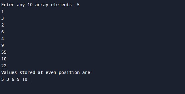 C Program To Print Array Elements At Even Position W3schools Tutorialspoint W3adda 1315