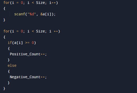 C Example Count Positive And Negative Numbers In An Array W3schools Tutorialspoint W3adda
